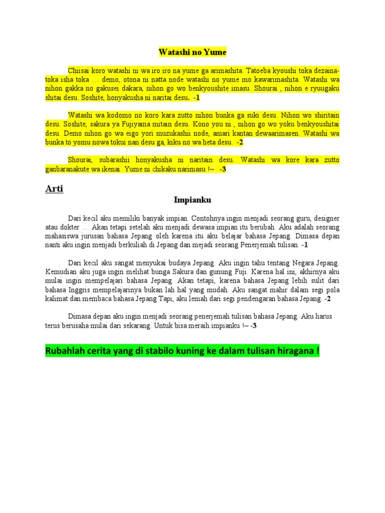 5 Mengubah Cerita Romaji Ke Dalam Tulisan Hiragana | PDF