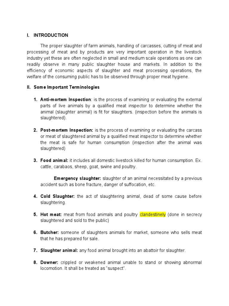 Proper Slaughter and Meat Inspection | PDF | Animal Slaughter | Meat