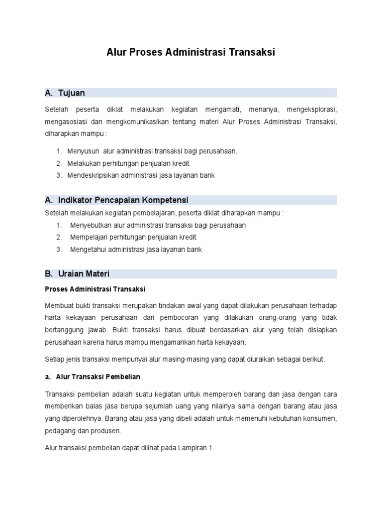 Alur Administrasi Transaksi Perusahaan | PDF