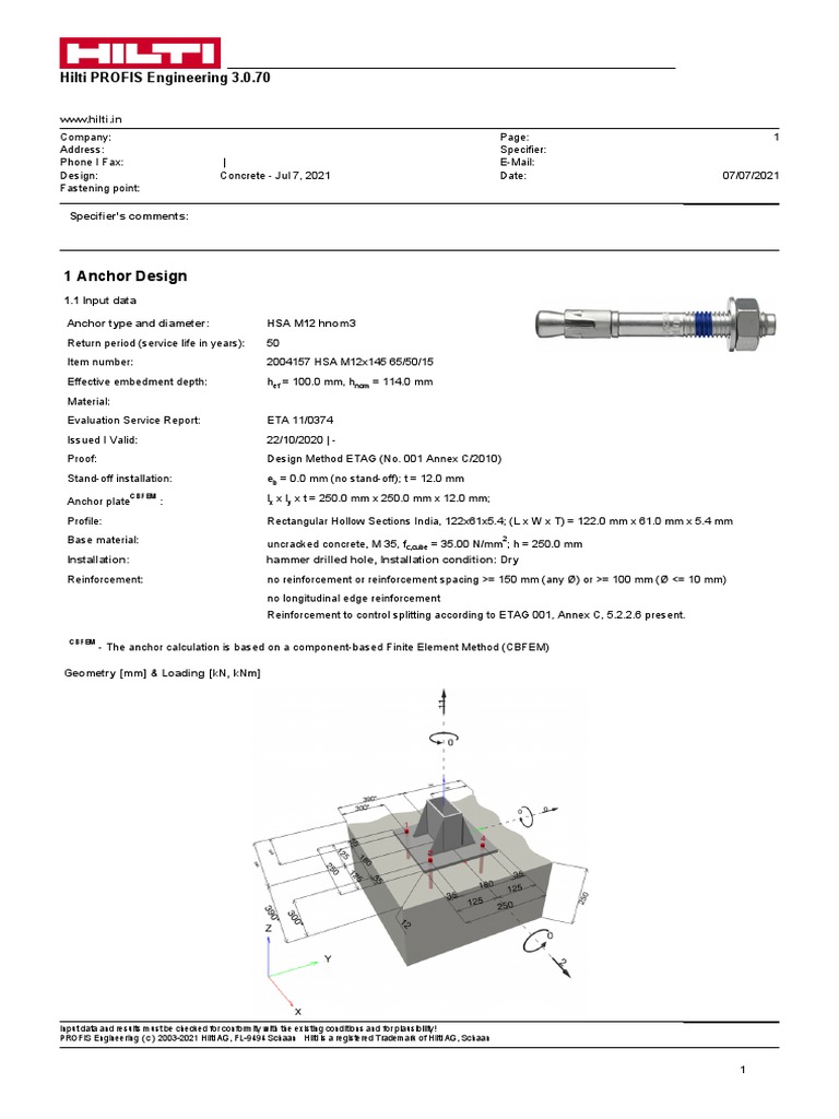 ANChor Design | PDF | Drill | Welding
