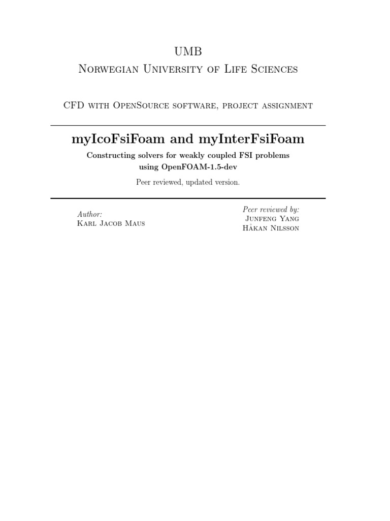 FSI With OpenFOAM peeredAndFixed | PDF | Computer File | Finite Element Method