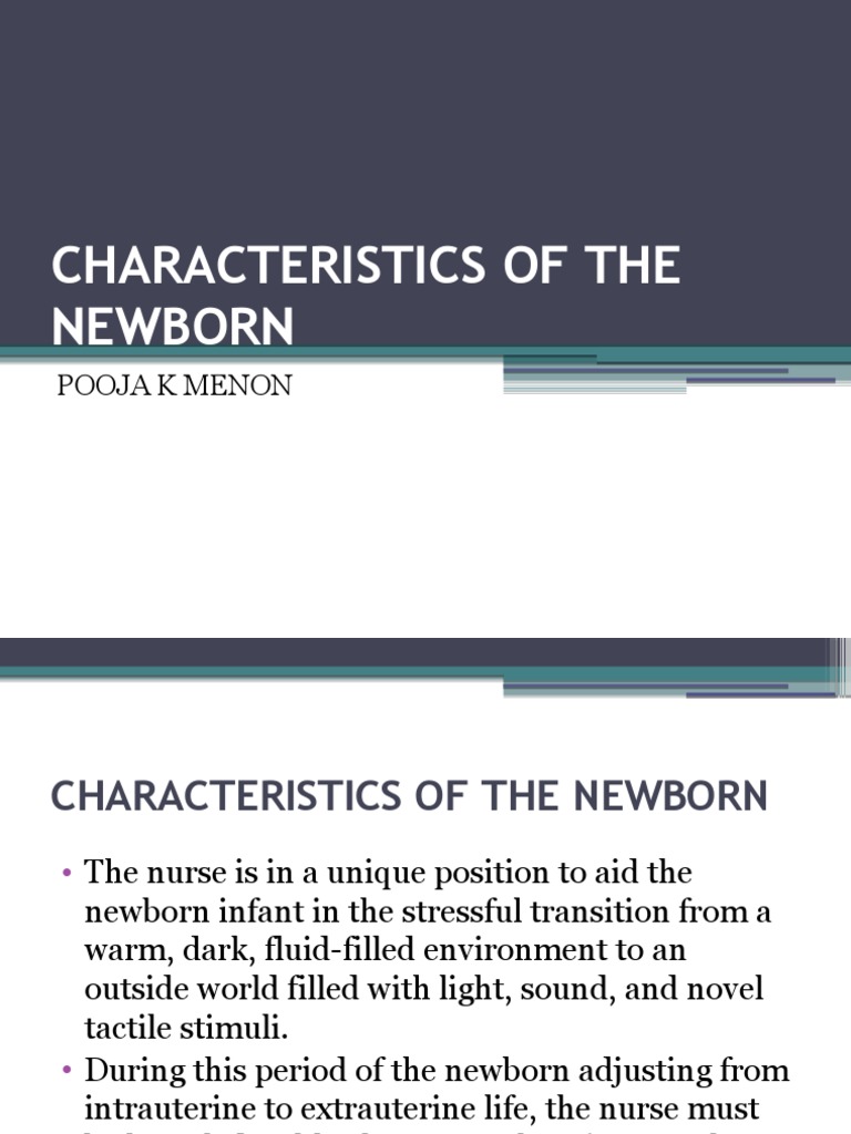 Characteristics of The Newborn | PDF | Infants | Odor