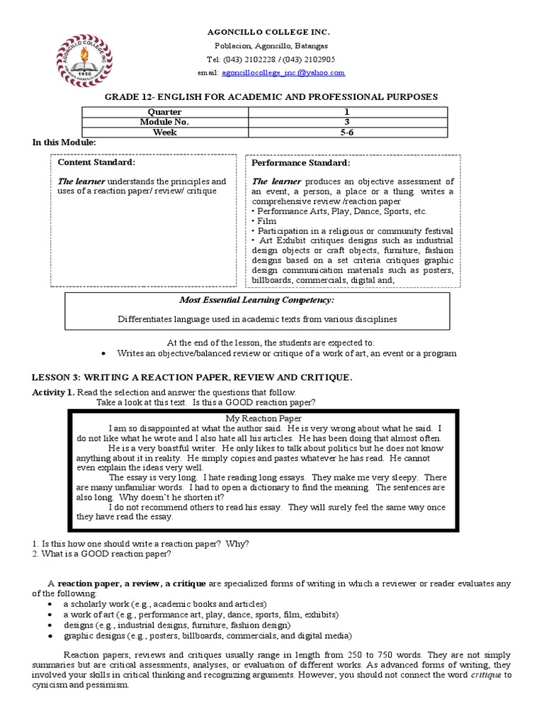 Eapp Module 3 Week 5-6 | PDF | Patriarchy | Essays