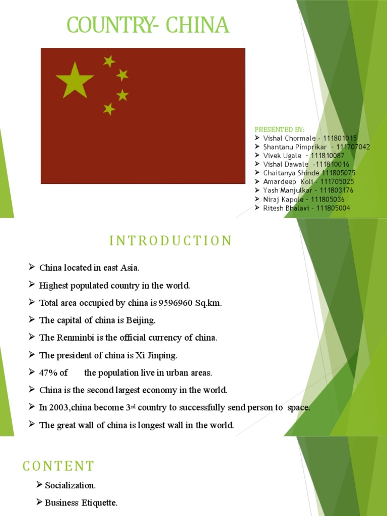 Country-China: Presented by | PDF | China | World Politics