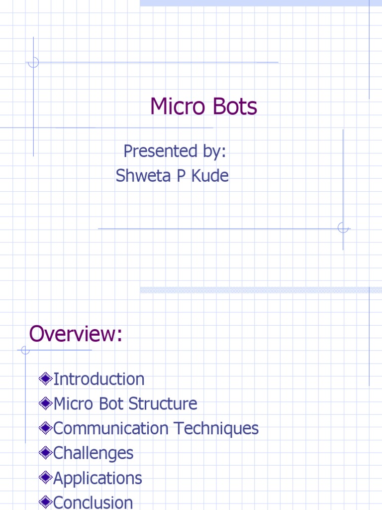 Micro Bots: Structure, Communication & Uses | PDF | Radio | Computing