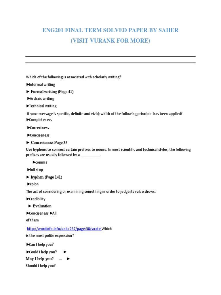 Eng201 Final Term Solved Paper by Saher | PDF | Comma | Adverb Eng201 Final Term Solved Paper by Saher | PDF | Comma | Adverb