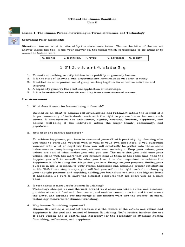 Human Flourishing in Science and Technology | PDF | Happiness | Well Being