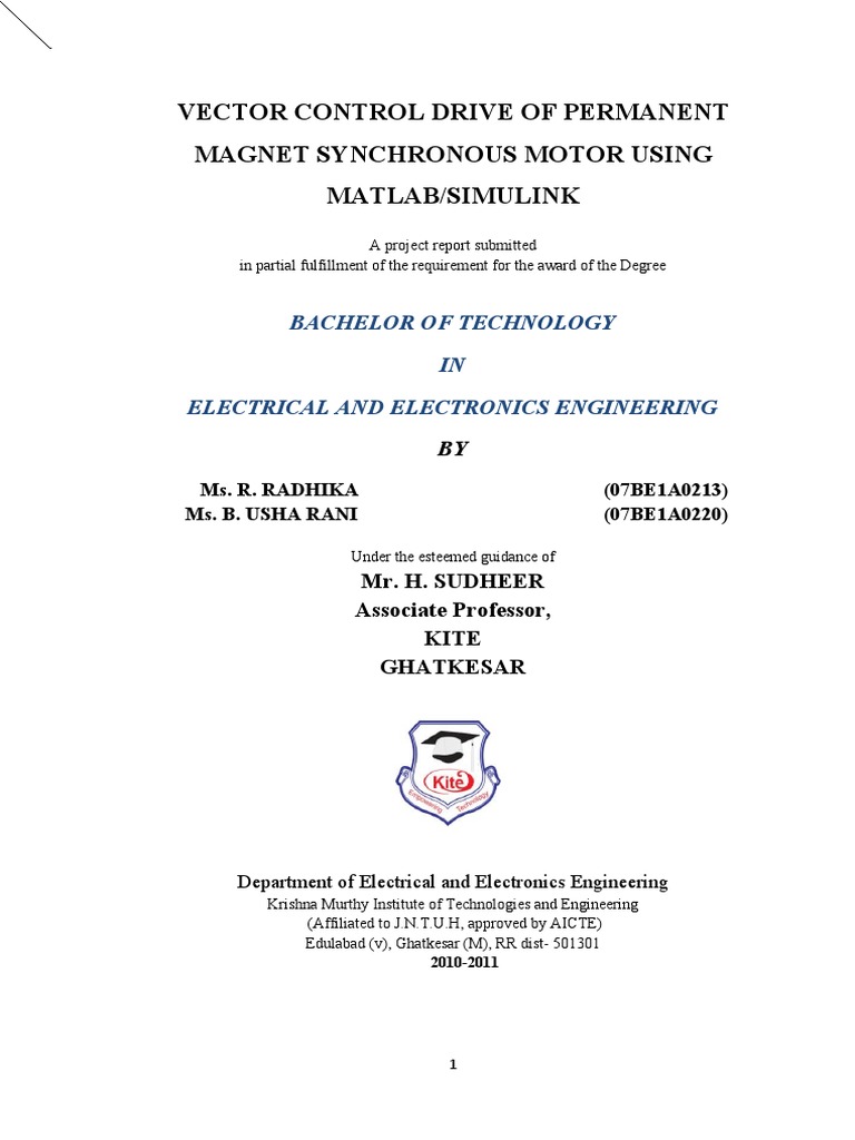 Documentation of PMSM | PDF | Electric Motor | Electrical Engineering