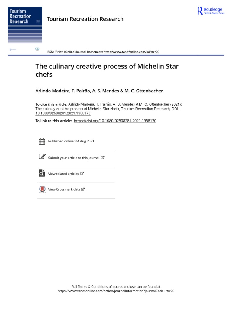 The Culinary Creative Process of Michelin Star Chefs | PDF | Creativity ...