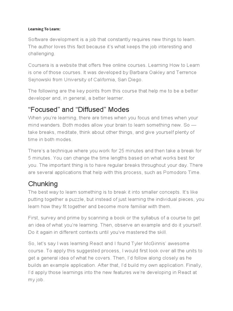 Learning To Learn (Dummy Notes) | PDF | Learning | Neuropsychological ...