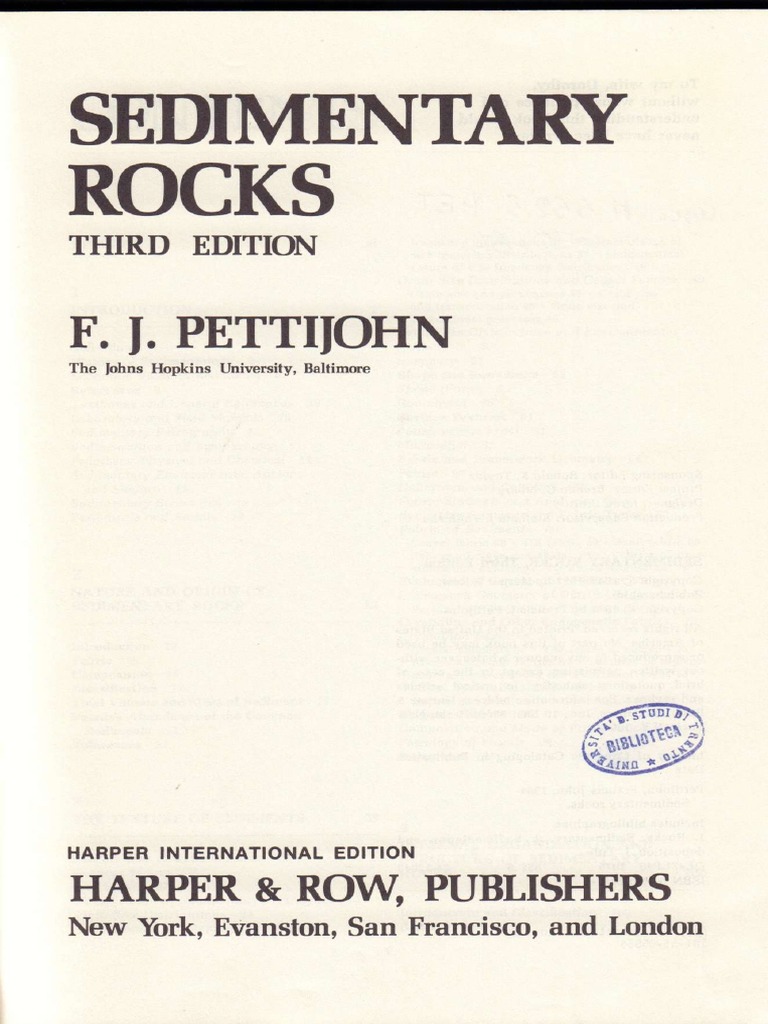 Sedimentary Rocks: F. J. Pettijohn | Download Free PDF | Sedimentary ...