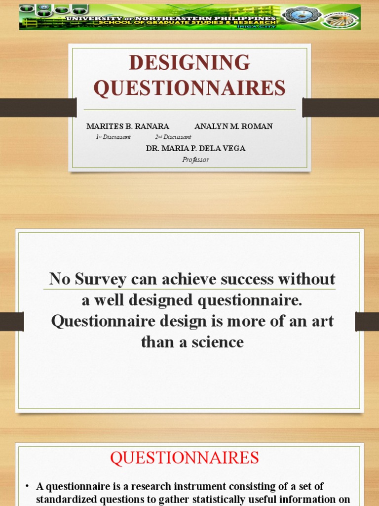 DESIGNING EFFECTIVE SURVEY QUESTIONNAIRES | PDF | Questionnaire | Survey Methodology