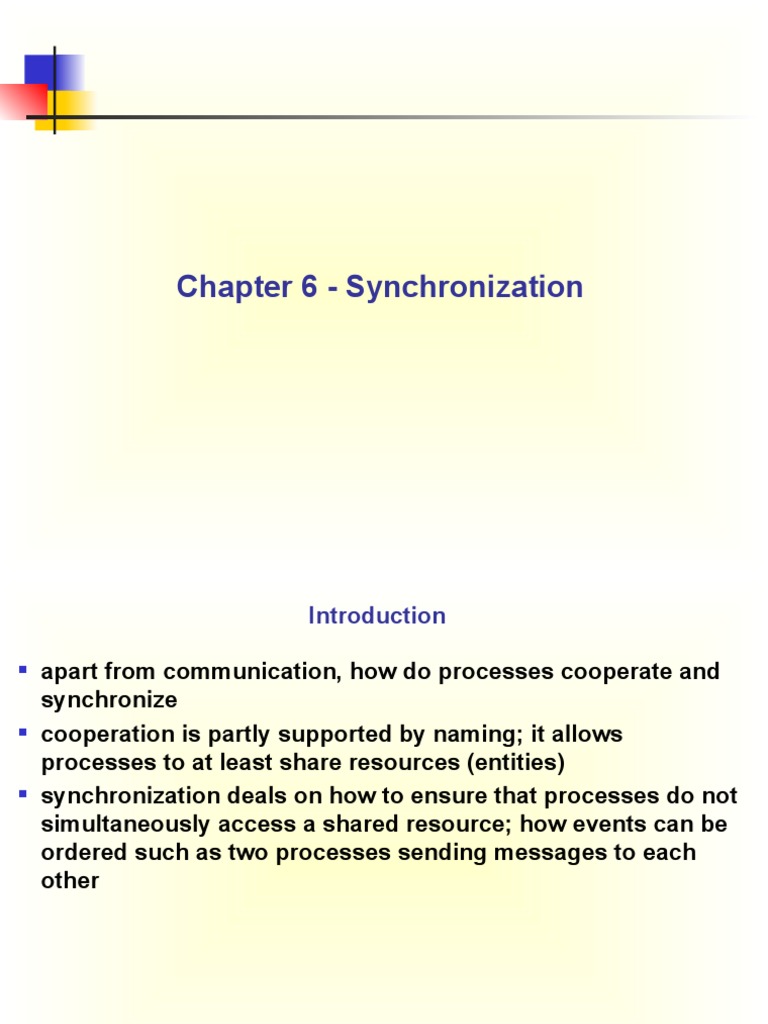 Chapter 6 Synchronization | PDF | Time | Computing