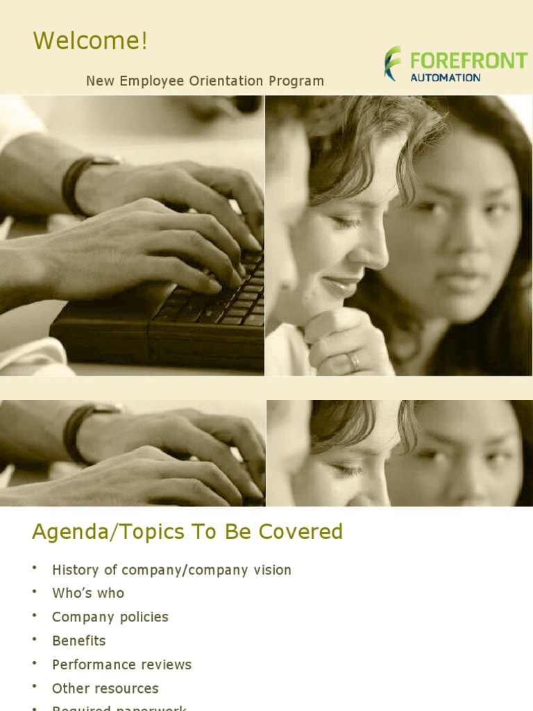 Welcome!: New Employee Orientation Program | PDF