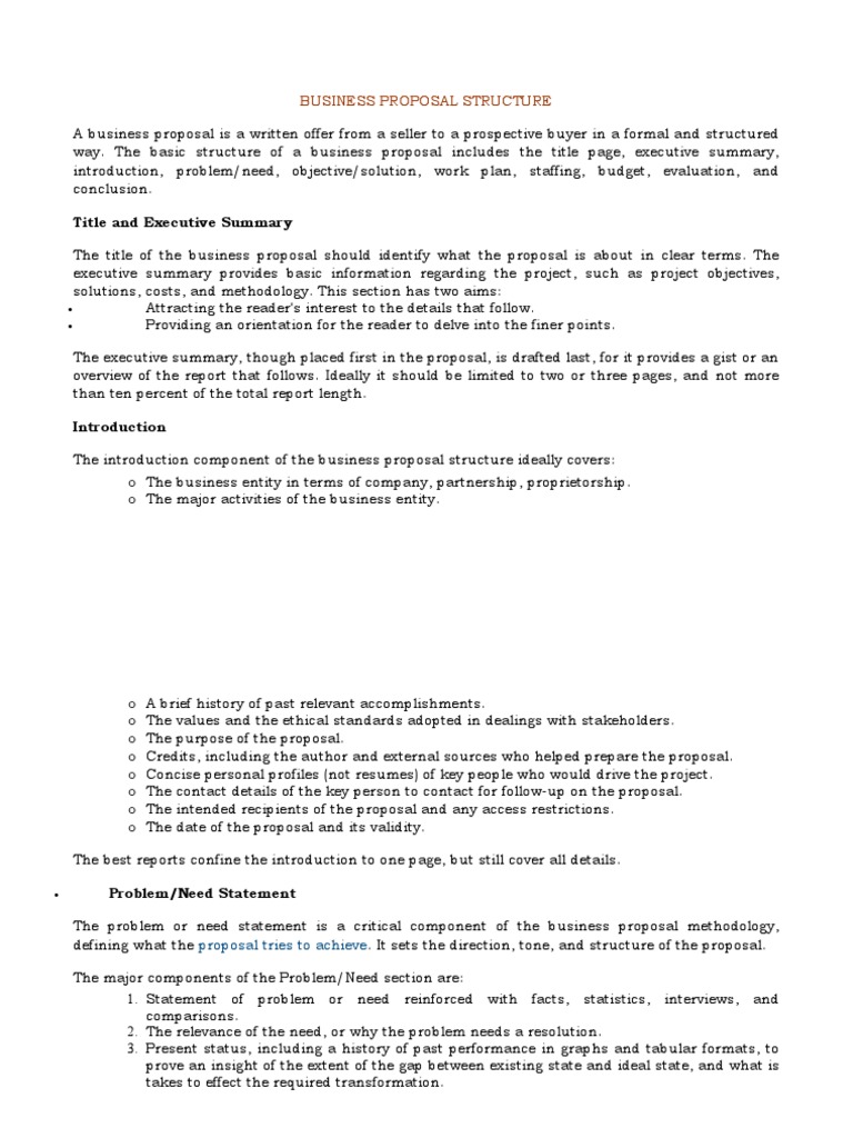 Business Proposal Structure | PDF | Business | Economies