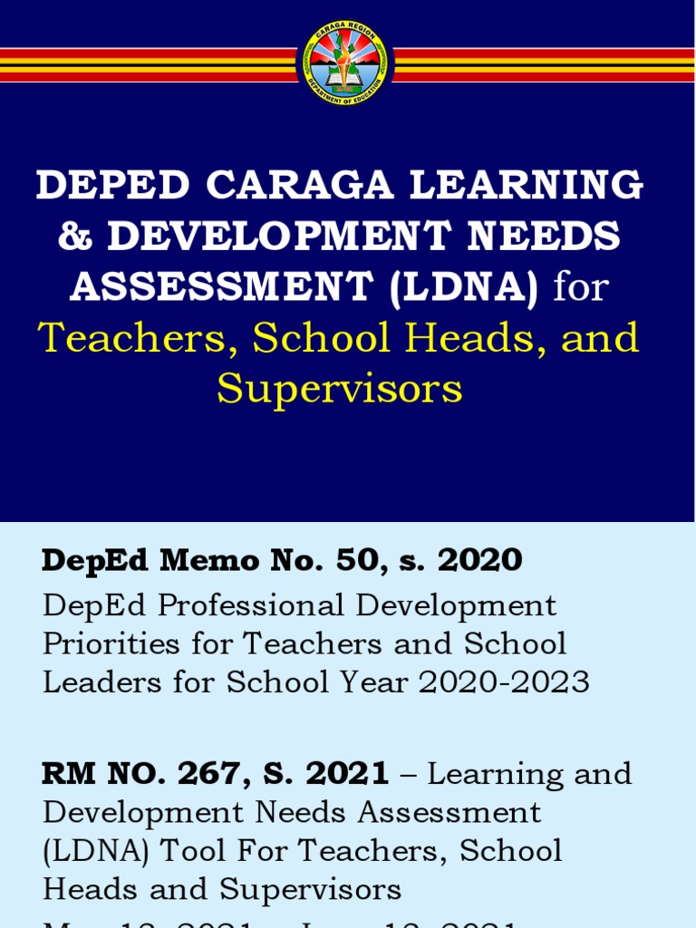 Deped Caraga Learning & Development Needs Assessment (Ldna) For | PDF ...