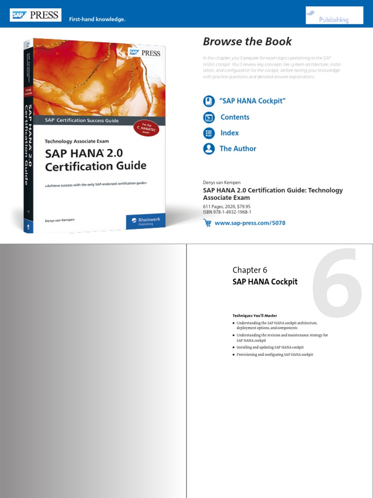 Reading Sample Sappress Sap Hana 2 Certification Guide Technology ...
