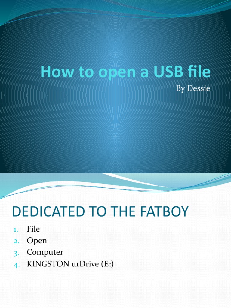 How To Open A USB File | PDF | Games & Activities | Computers