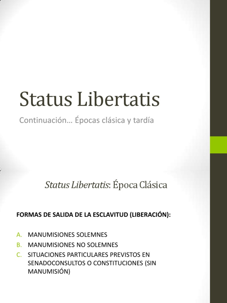 Status Libertatis y Civitatis | PDF | Freedman | Roma antigua