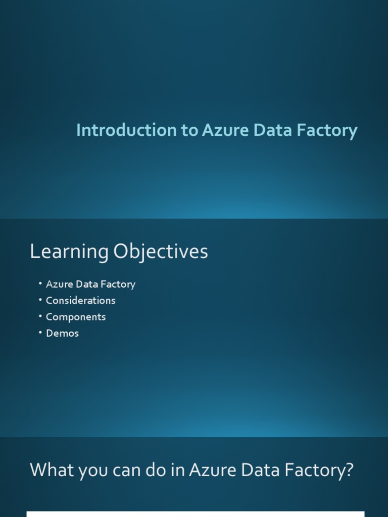 06.introduction To Data Factory | PDF | Software Development | Data ...