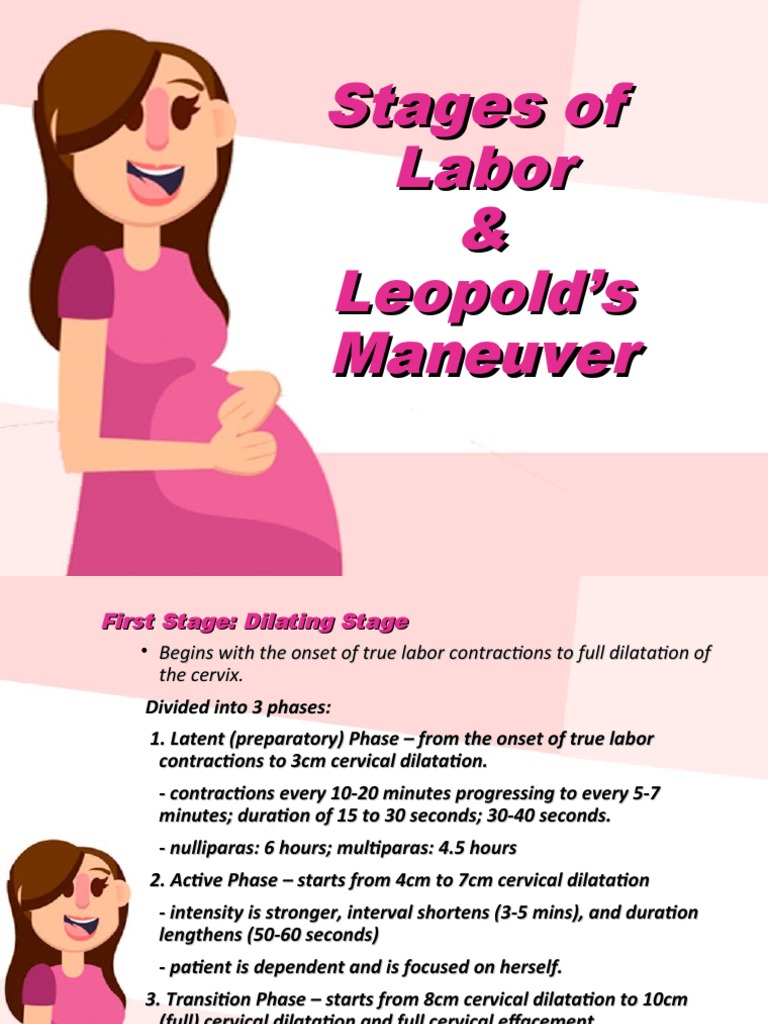 Stages of Labor & Leopold's Maneuver | PDF | Childbirth | Uterus