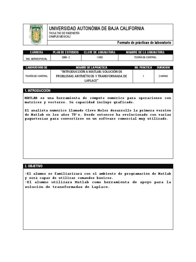 Práctica #1 | PDF | Matlab | Programación de computadoras