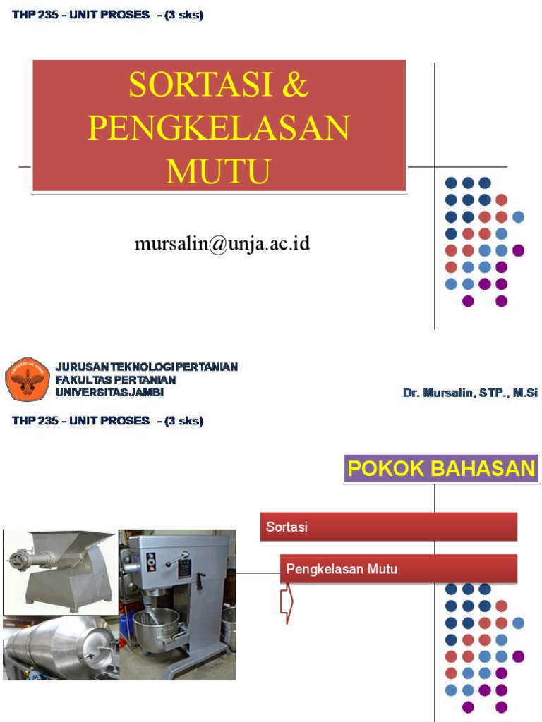 Tujuan dan Manfaat Sortasi Mutu | PDF | Teknologi & Rekayasa