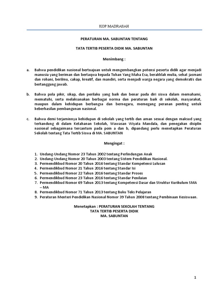 Tatib Siswa (POIN) | PDF