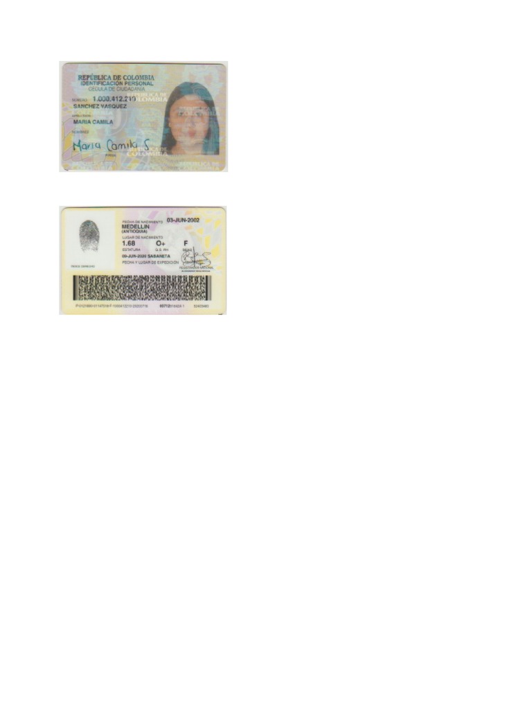 Cedula Maria Camila | PDF