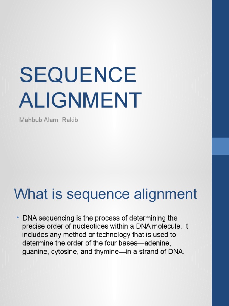SEQUENCE ALIGNMENT Bioinformatics | PDF