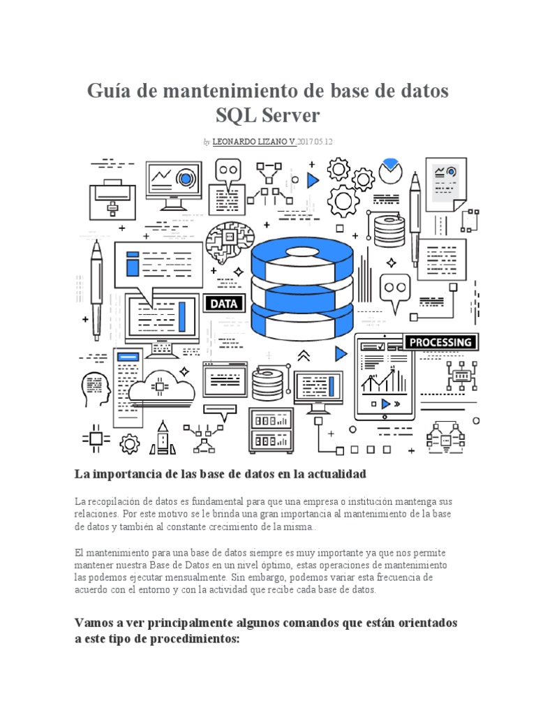 Guía de Mantenimiento de Base de Datos SQL Server | PDF | SQL ...
