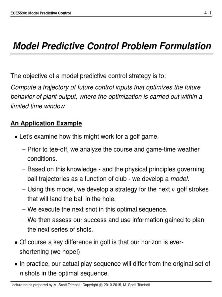 ECE5590 MPC Problem Formulation | PDF | Control Theory | Systems Theory