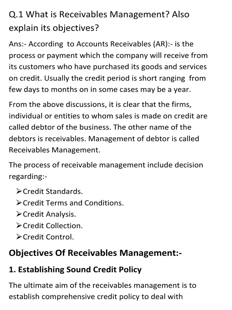 Assignment of Receivables Management | PDF | Credit | Finance & Money ...