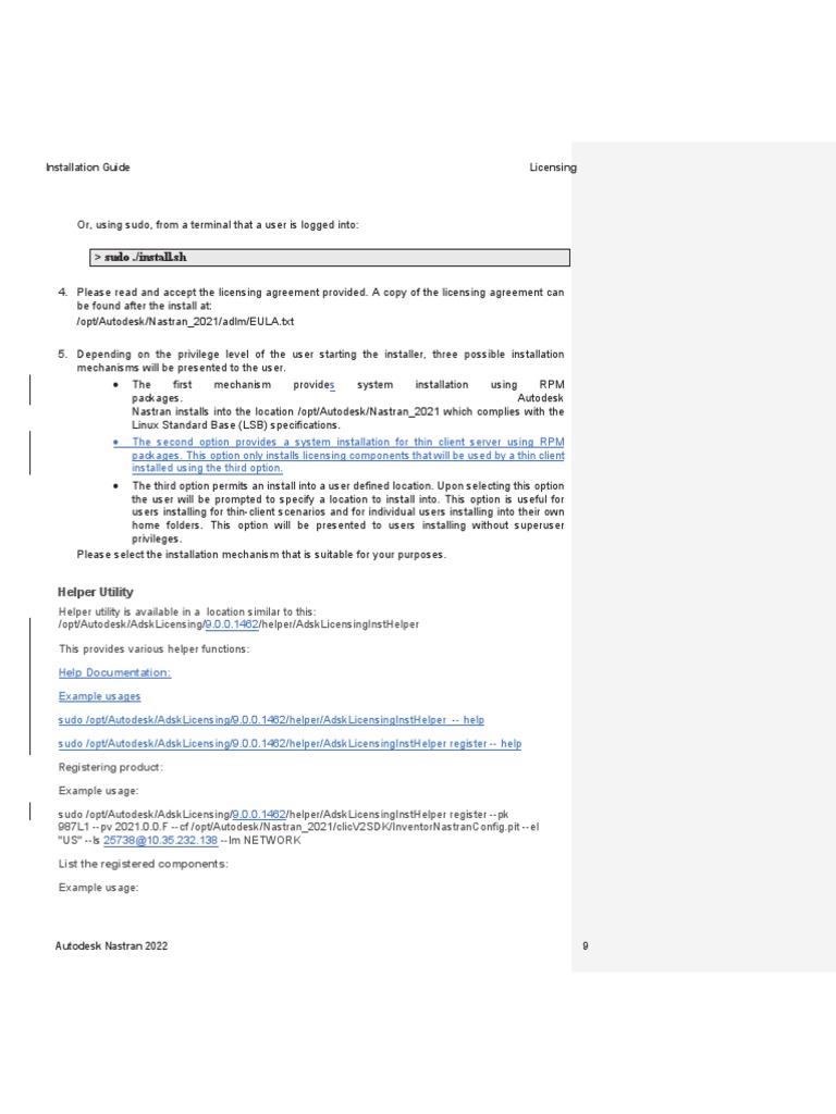 Sudo ./install - SH: Installation Guide Licensing | PDF | Sudo | Information Technology Management