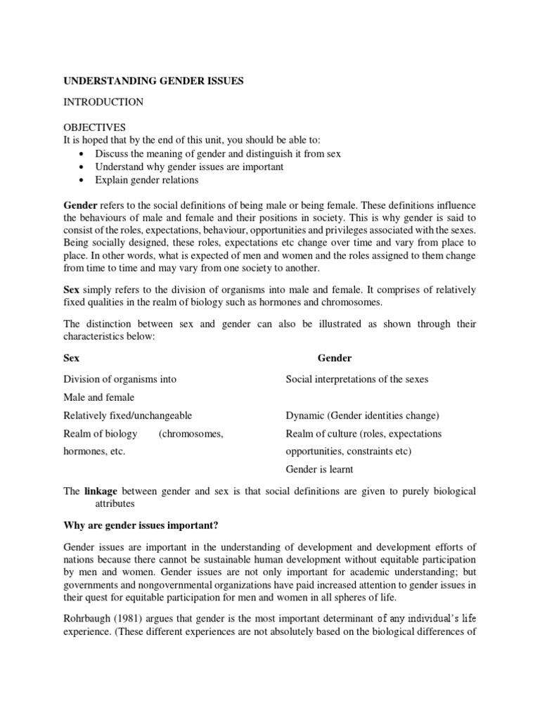 Gender Issues | PDF | Gender | Gender Studies