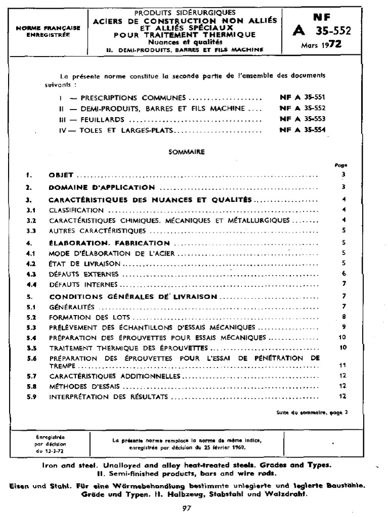 NF A 35-552 1972 | PDF