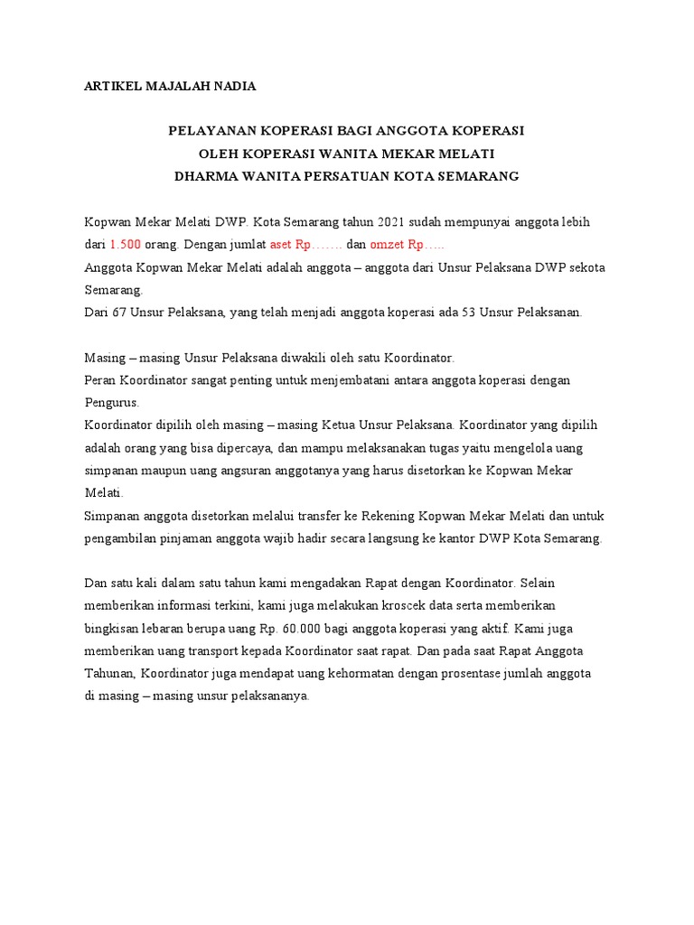 Artikel Majalah Nadia | PDF