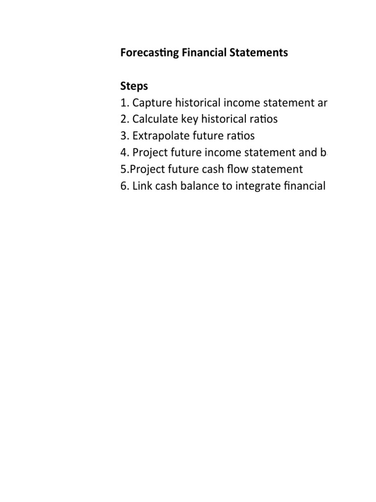 Forecasting Financial Statements Steps | PDF | Expense | Income Statement