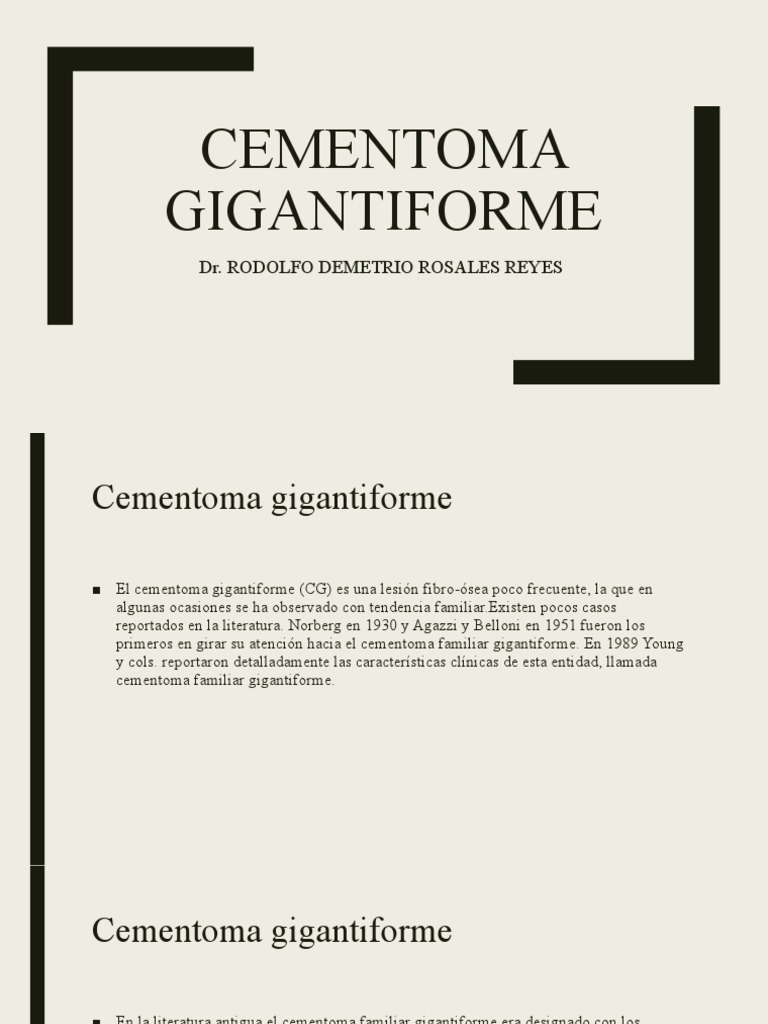 Cementoma Gigantiforme: Características y Manejo | PDF | Hueso ...