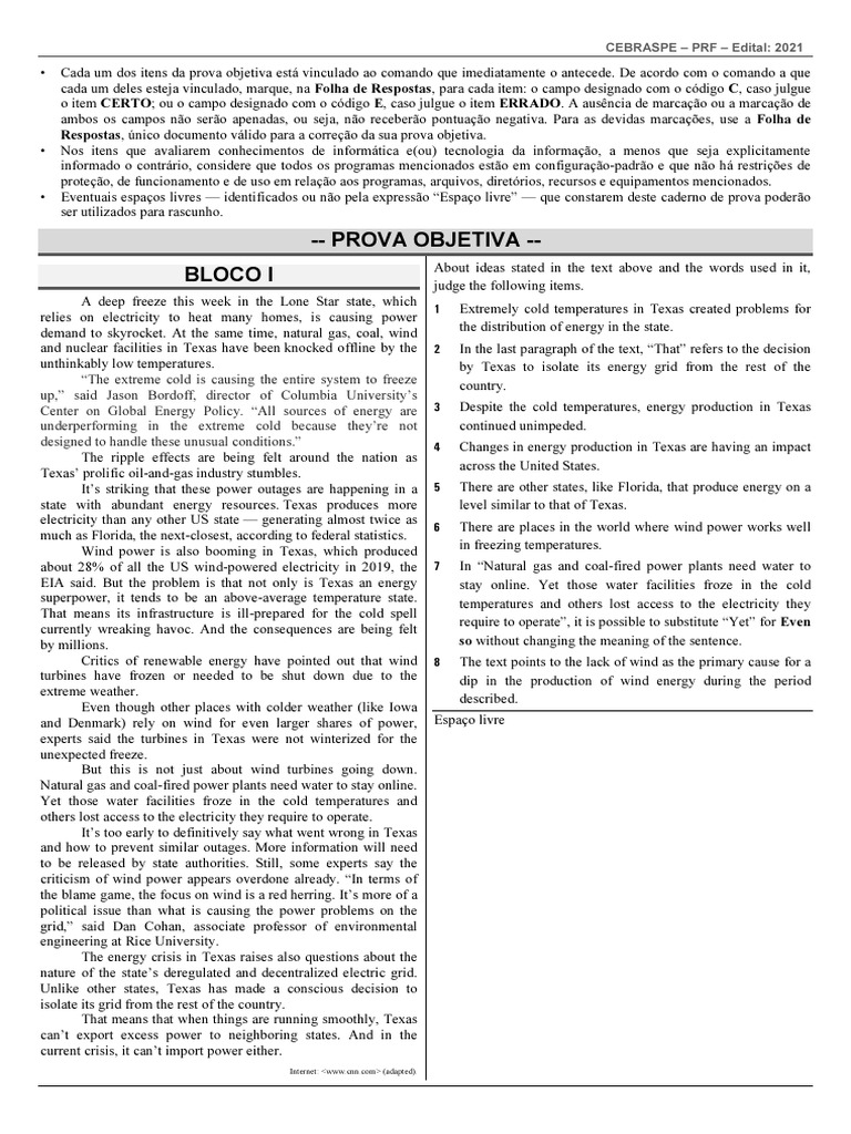 Cespe Cebraspe 2021 PRF Policial Rodoviario Federal Prova | PDF ... Cespe Cebraspe 2021 PRF Policial Rodoviario Federal Prova | PDF ...