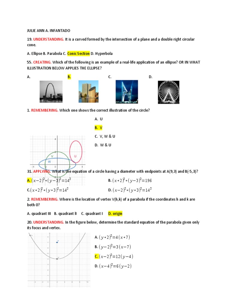 Conic Sections: Definitions and Applications | PDF | Ellipse | Mathematics