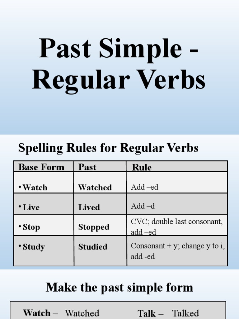 Past Simple - Regular Verbs | PDF | Language Arts & Discipline