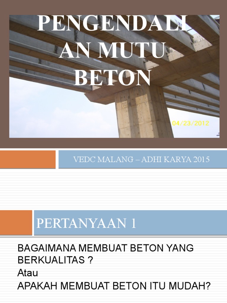 Pengendalian Mutu Beton | PDF