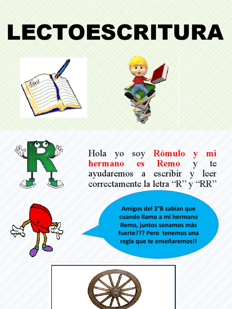 LECTOESCRITURA Letra R y RR | PDF