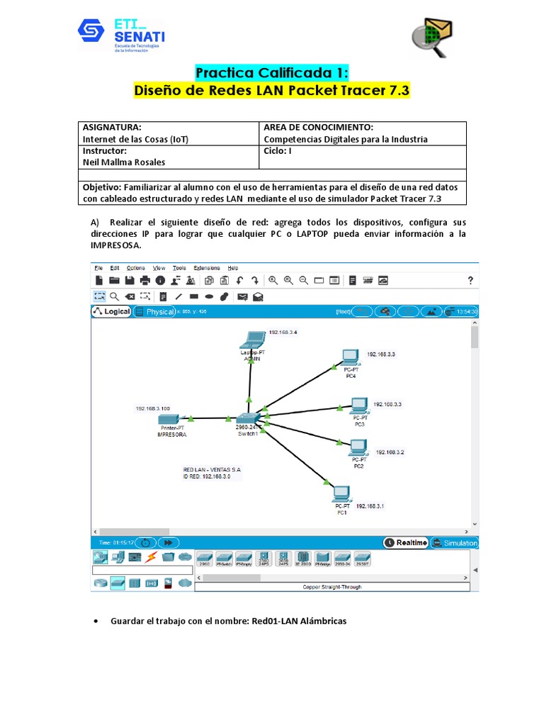 Practica 01 (Packet Tracer) - IOT | PDF