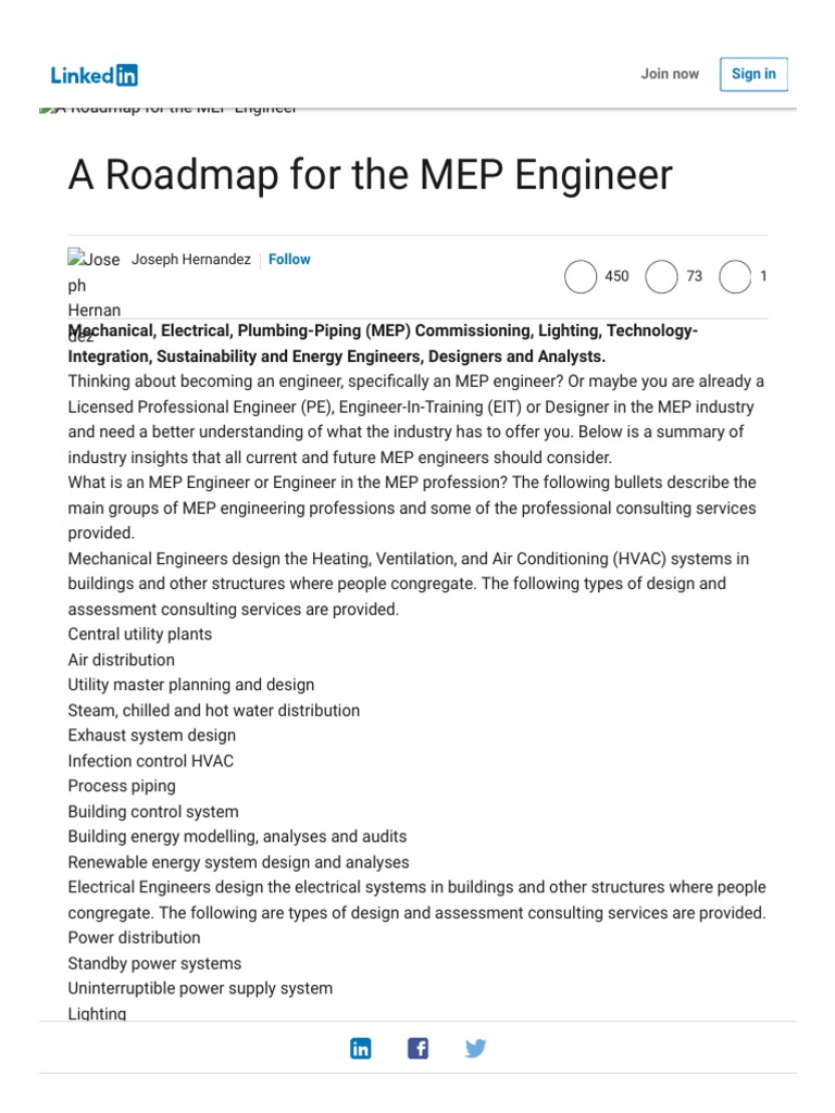A Roadmap For The MEP Engineer | PDF | Engineer | Leadership In Energy ...