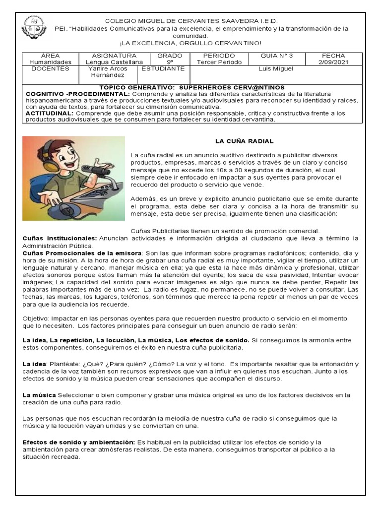 Cuña Radial | PDF | Radiodifusión | Publicidad