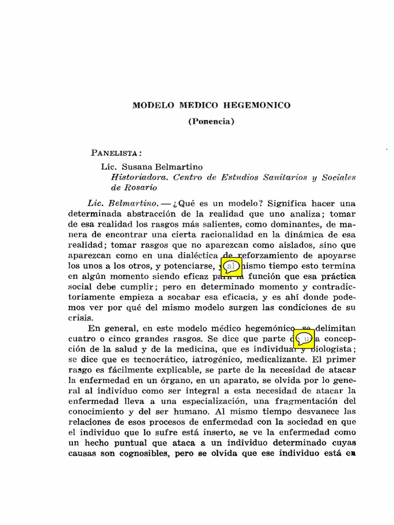Belmartino Modelo Medico Hegemónico | PDF