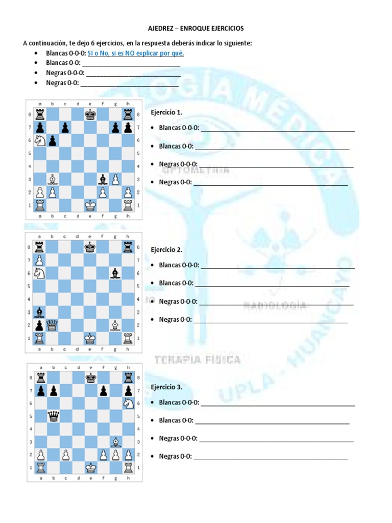 Ajedrez El Enroque Practica | PDF | Ajedrez | Teoría del ajedrez