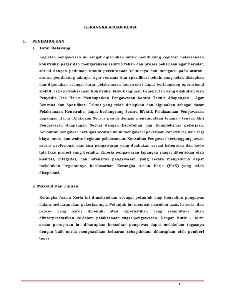 KAK Pengawasan Pagar | PDF